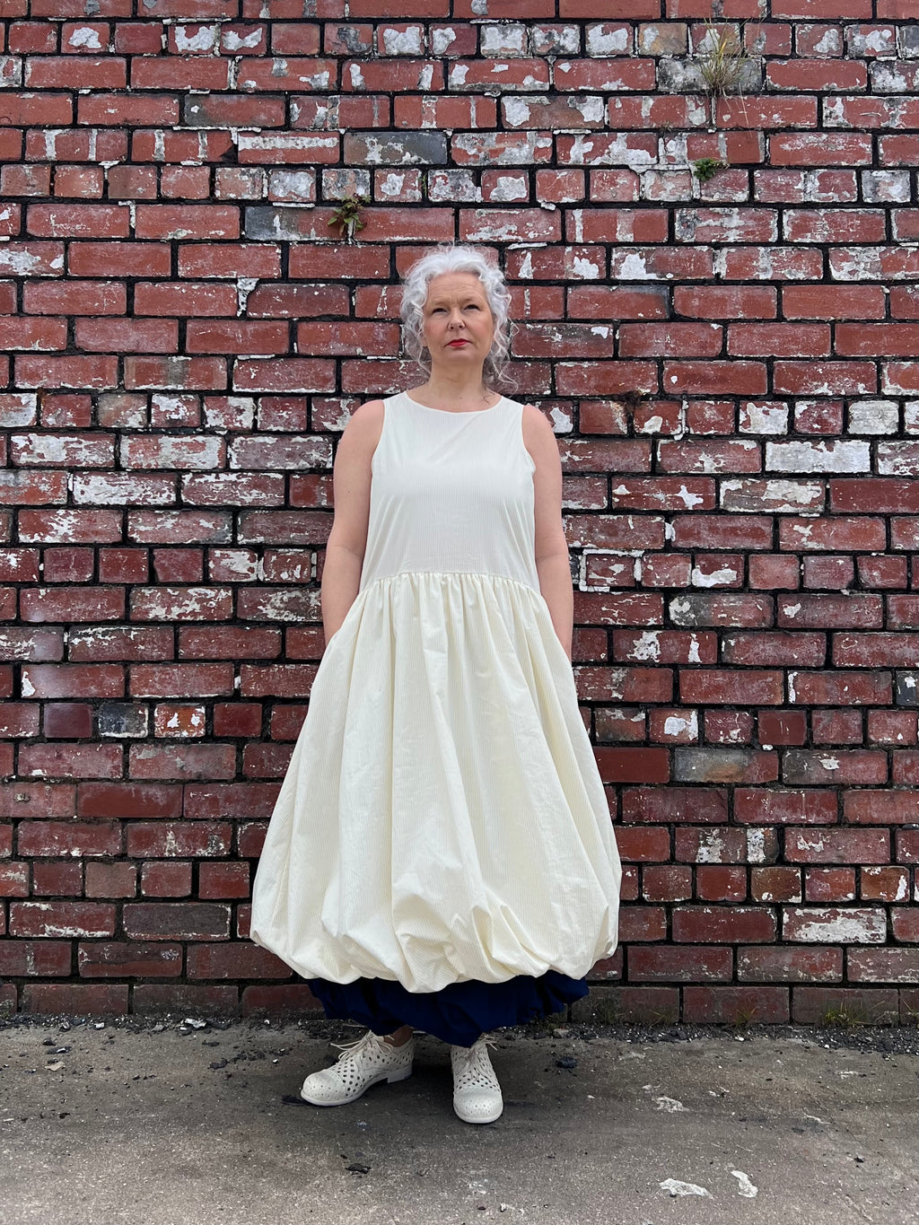 Edith Stripe Bubble Hem Dress - Ecru – Morgan